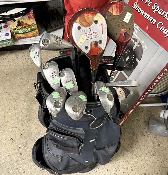 Golf clubs ready for their second act, because your swing doesn't improve with expensive equipment anyway, trust me.