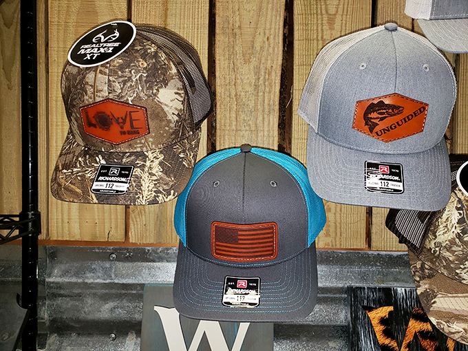 Headwear with attitude! These embroidered trucker caps blend outdoor lifestyle with Southern pride &ndash; fishing and hunting have never looked so stylish.