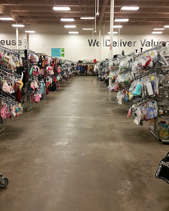We Deliver Value isn't just a wall slogan – it's evident in these packed aisles of baby clothes waiting for their next tiny occupants.