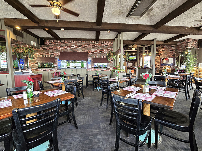 Tables waiting for stories to unfold&mdash;each wooden surface has probably heard more dinner confessions than a parish priest.