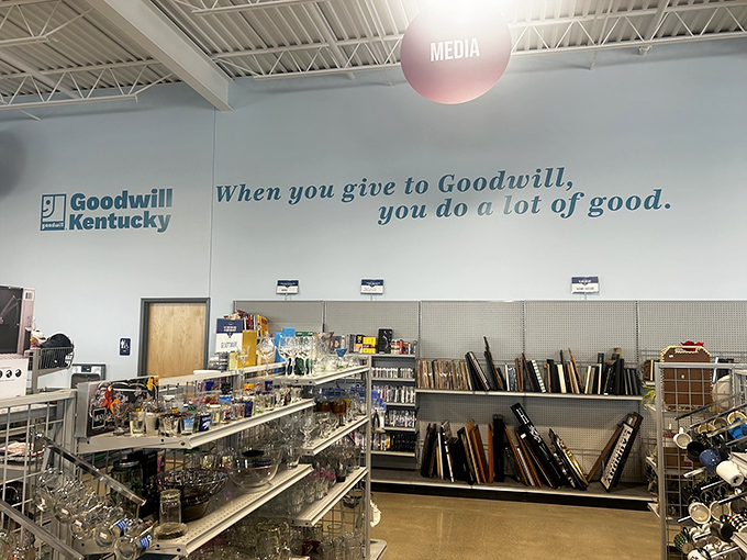 "When you give to Goodwill, you do a lot of good"&mdash;a reminder that your shopping spree actually supports job training in your community.