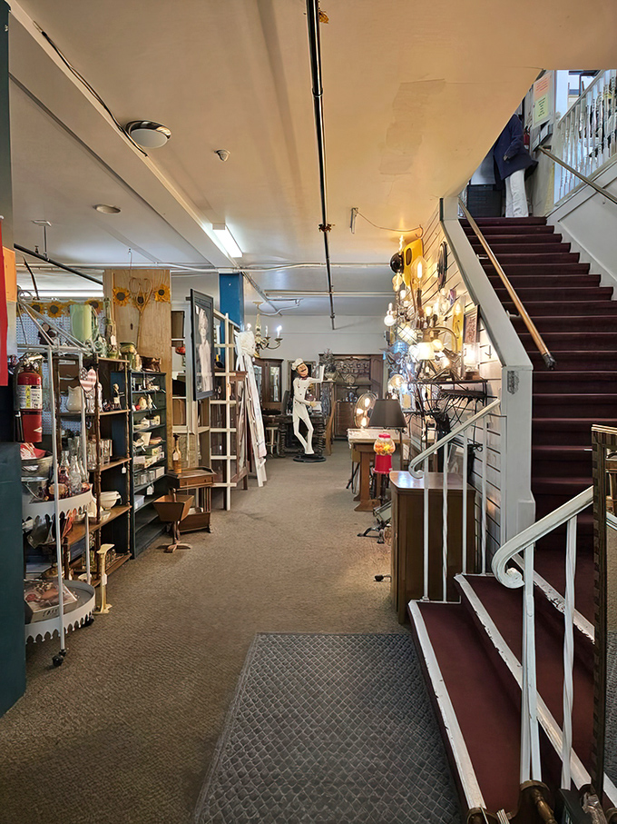 A staircase that promises more treasures above&mdash;like Charlie finding that golden ticket to Wonka's factory, but with better odds.