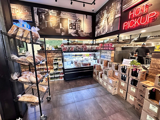 Inside this narrow galley of goodness, culinary treasures await behind glass like edible museum pieces.