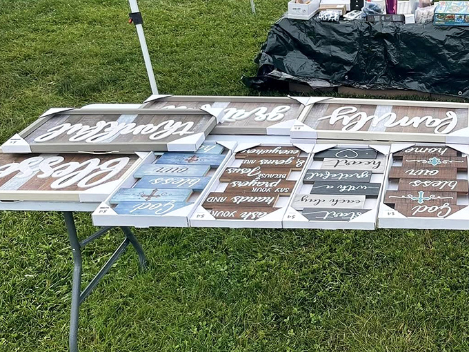 Words to live by! These rustic wooden signs offer farmhouse charm and life wisdom—perfect for that empty kitchen wall.