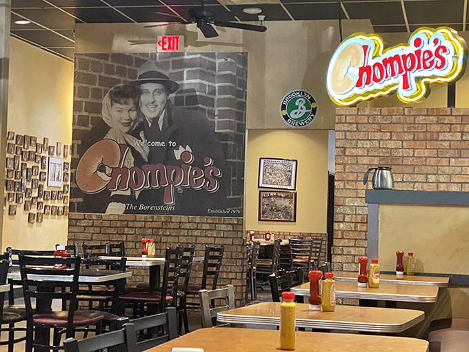 The nostalgic decor features vintage photos that remind you of a time when people actually talked to each other instead of their phones during dinner.