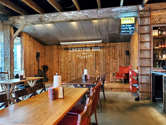 The performance stage area isn't just for show&mdash;it's where live music meets live fire cooking in Delaware's most delicious duet.