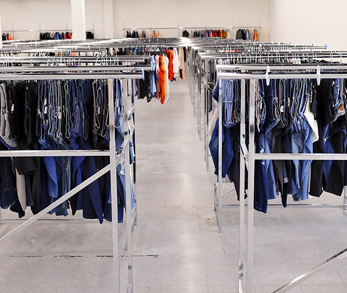 9. The denim section stretches to infinity like a blue jean highway. Your perfect pair is waiting somewhere between "mom jeans" and "those might be too young for me."