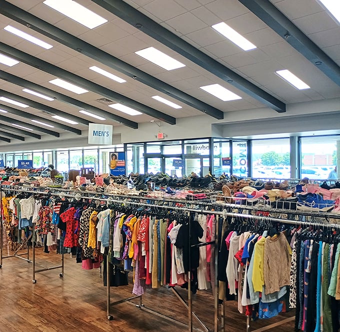 The men's department offers everything from casual weekend wear to interview-ready blazers. Fashion democracy at its finest.