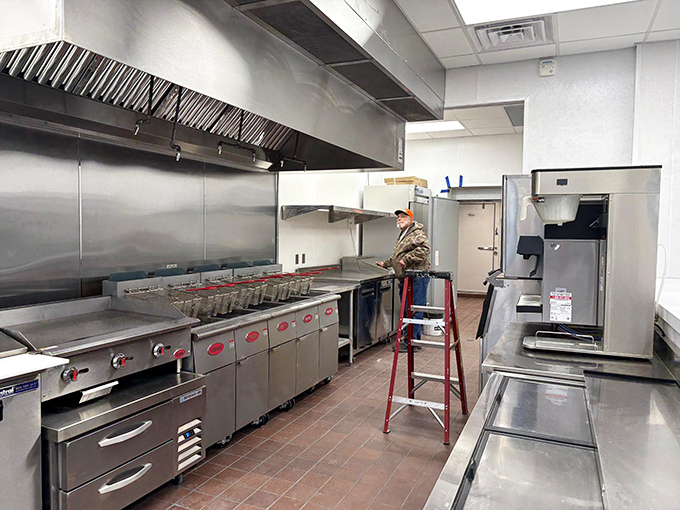 Behind every great meal is a kitchen that means business. El's spotless cooking area reveals the serious hardware needed to keep generations of hungry visitors satisfied.
