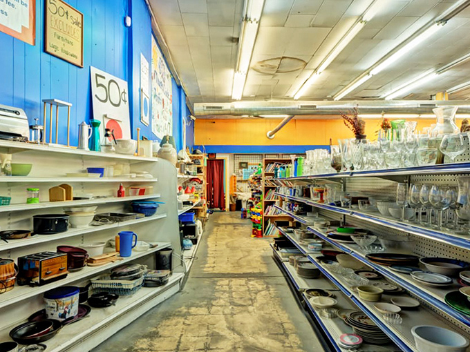 The kitchenware aisle: where you'll find everything from your grandmother's favorite casserole dish to that juicer you'll use exactly once.