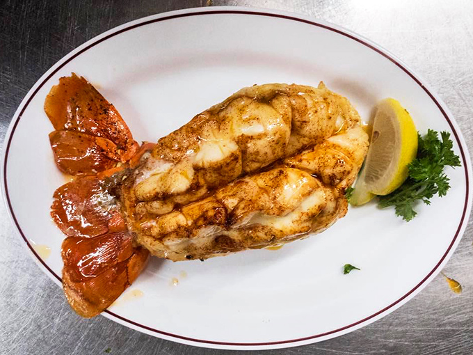 That lobster tail looks like it's ready for its close-up and possibly deserves its own agent immediately.