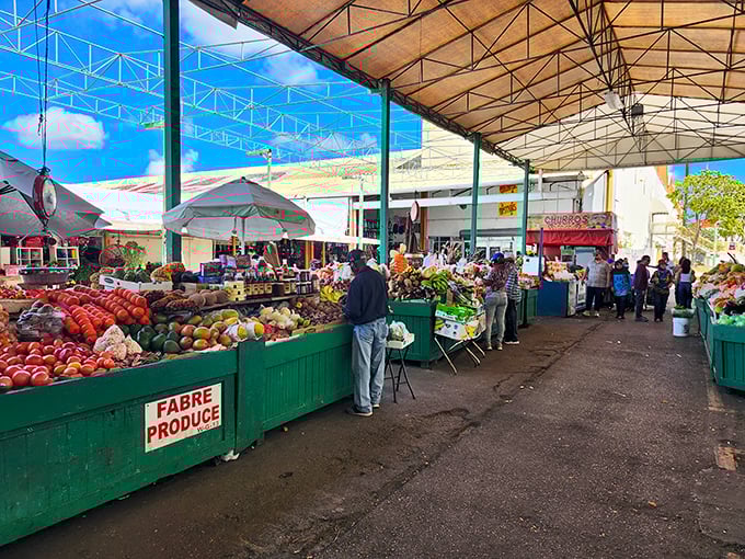 Fabre Produce offers a rainbow of fresh fruits and vegetables. Shopping here makes you feel virtuous, even if you're heading to the donut stand next.
