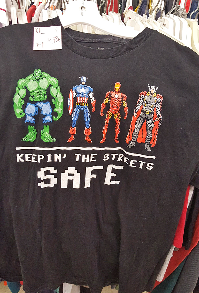 Marvel heroes keeping the streets safe, one vintage t-shirt at a time &ndash; Stan Lee would be proud.