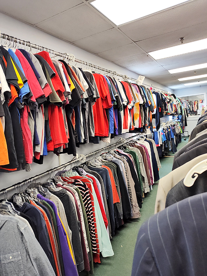 The men's department: where yesterday's fashion statements become tomorrow's "vintage finds" for savvy shoppers with an eye for quality.