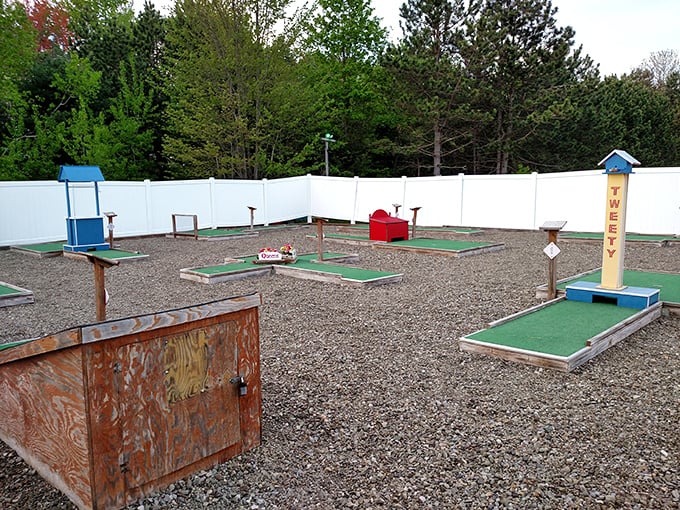 Mini-golf: where family rivalries are born and dad's putting skills are revealed to be greatly exaggerated.