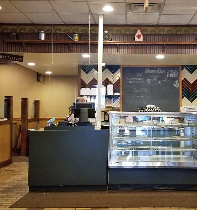 The dessert case and order counter &ndash; where dreams are displayed and decisions are made with the gravity they deserve.