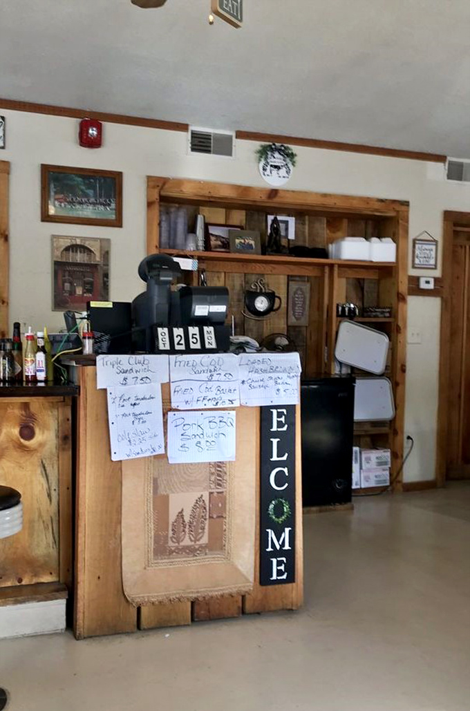 The order counter&mdash;where dreams are placed and fulfilled. Those handwritten specials aren't just menu items; they're love letters to your appetite.