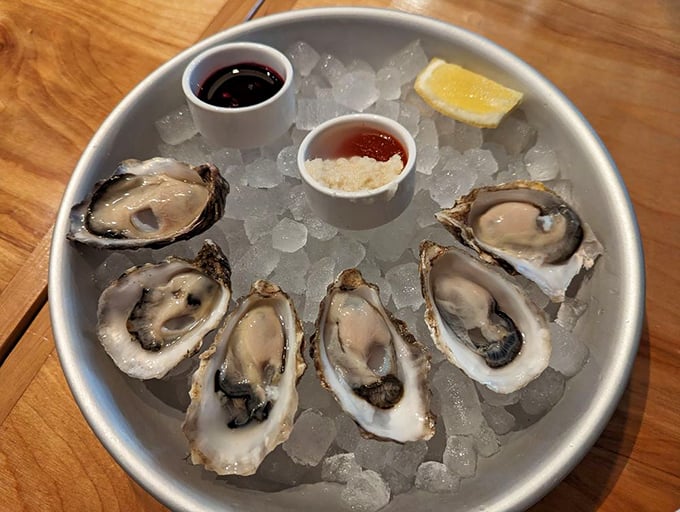 Oysters so fresh they practically wink at you. The ocean's perfect little packages of briny delight, served on ice as nature intended.