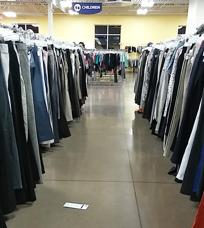 The pants section: where denim dreams come true and yesterday's fashion trends await rediscovery by tomorrow's vintage enthusiasts.