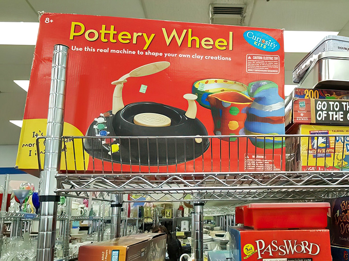 Someone's abandoned pottery dream awaits an artistic soul&mdash;proof that hobbies get second chances too at Goodwill.