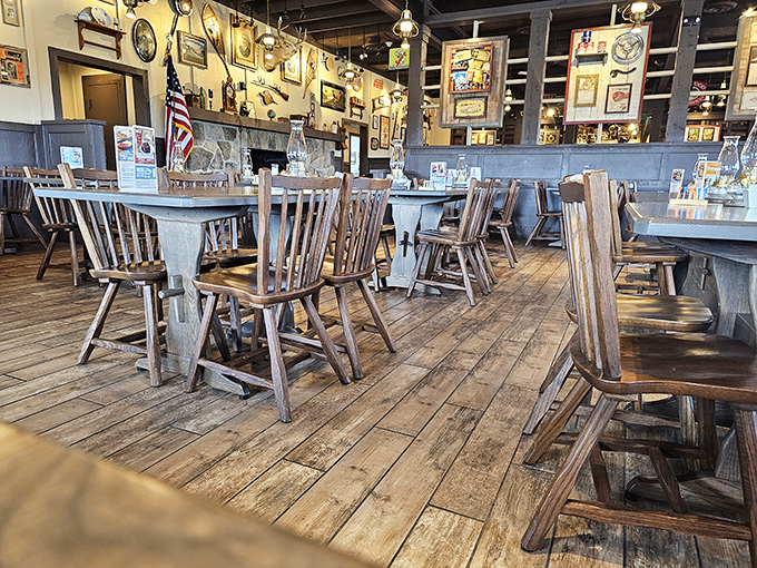 Rustic charm meets comfort food in this dining oasis, where shopping-weary legs find respite and empty stomachs find satisfaction.