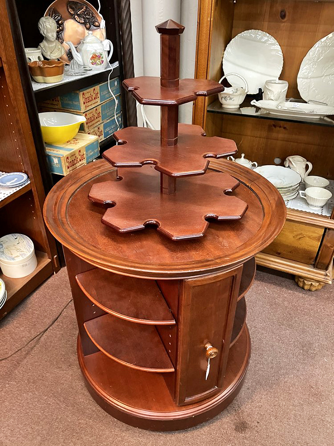 This stunning revolving bookcase combines beauty and function&mdash;the kind of conversation piece that makes guests wonder where you found such a treasure.