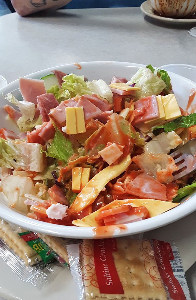 A chef's salad that doesn't apologize for being exactly what it is—hearty, unpretentious, and generous with the good stuff.