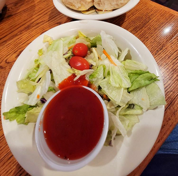 Even the salad looks friendly at McGarrey's. Those cherry tomatoes add pops of color like little edible ornaments on a lettuce tree.