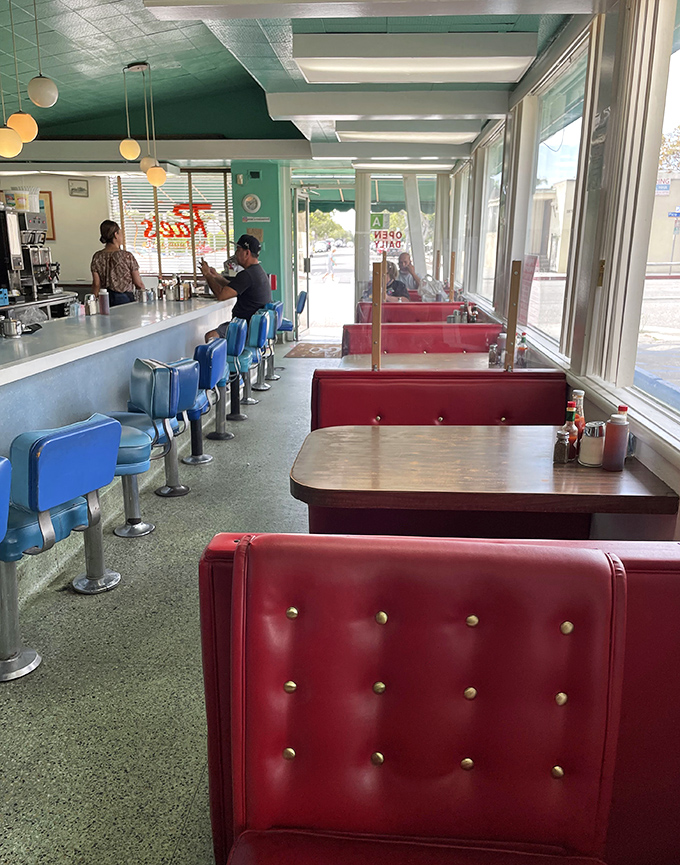 Time travel never looked so delicious. The blue counter stools and red vinyl booths at Rae's are where mid-century charm meets modern-day hunger.