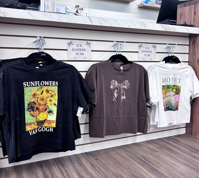 Art meets fashion on these graphic tees. Van Gogh's Sunflowers now available for your torso instead of just your living room wall.