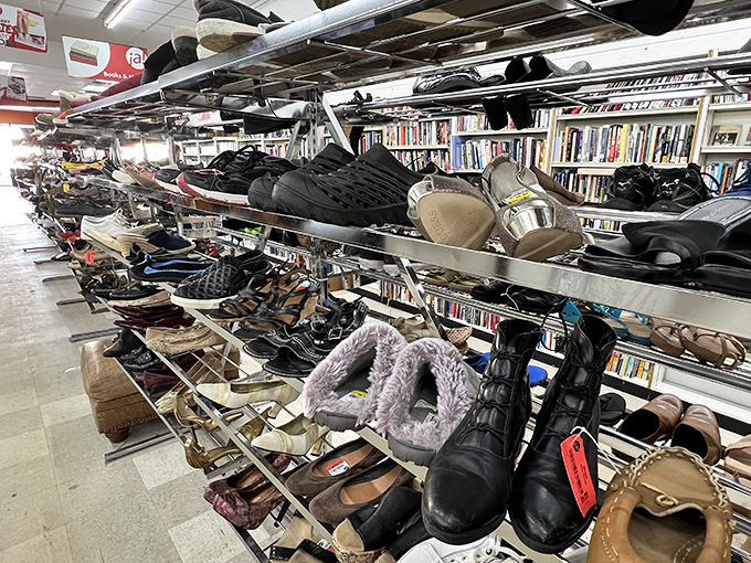 The shoe department: where footwear gets its second dance. From barely-worn boots to vintage loafers, these soles are ready for new adventures.