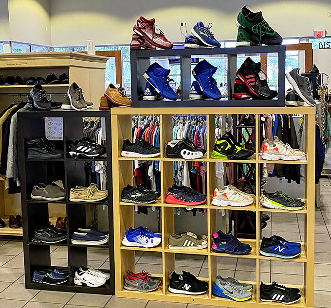 Sneakerheads, rejoice! The meticulously organized footwear section offers everything from athletic performance to weekend casual.