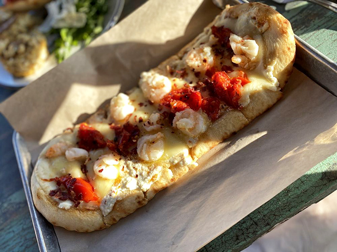 Some relationships are meant to be: shrimp and bruschetta found each other, fell in love, and created this masterpiece that makes other appetizers jealous.