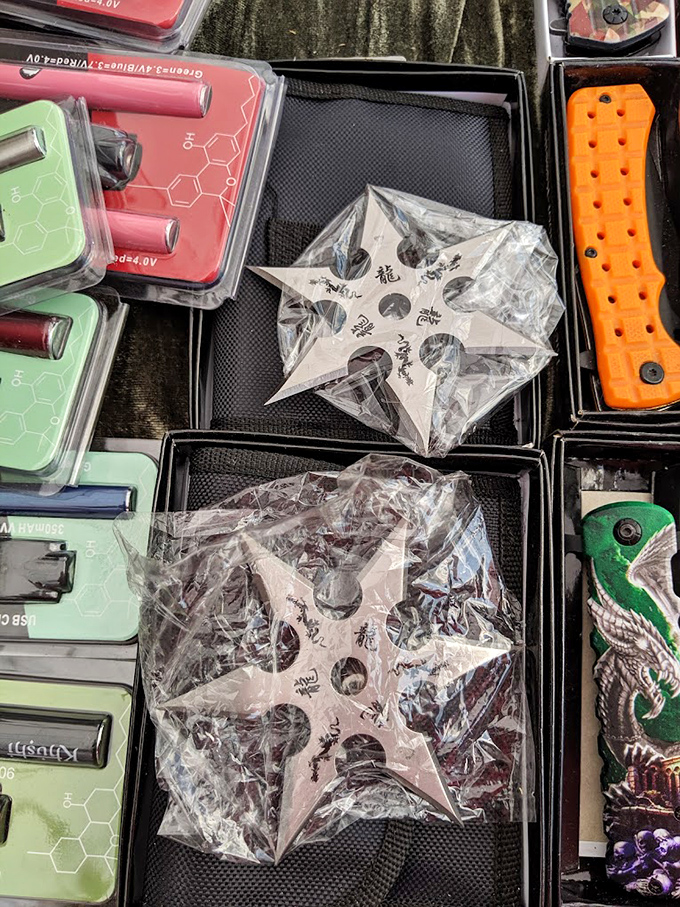 Ninja stars and pocket knives – because sometimes the most unexpected treasures are the ones that make you feel like an action hero.