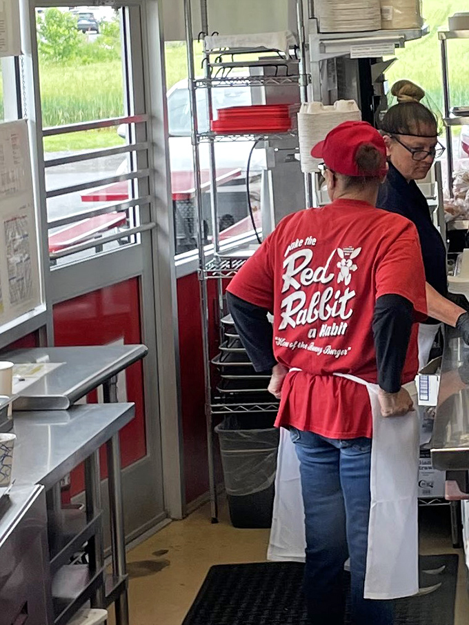 The red shirts aren't just uniforms&mdash;they're badges of honor worn by the keepers of burger tradition. These folks are culinary historians in aprons.