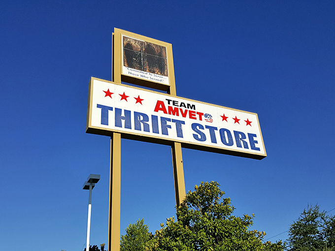 The store's sign stands tall against the California sky, a beacon for bargain hunters and treasure seekers alike.