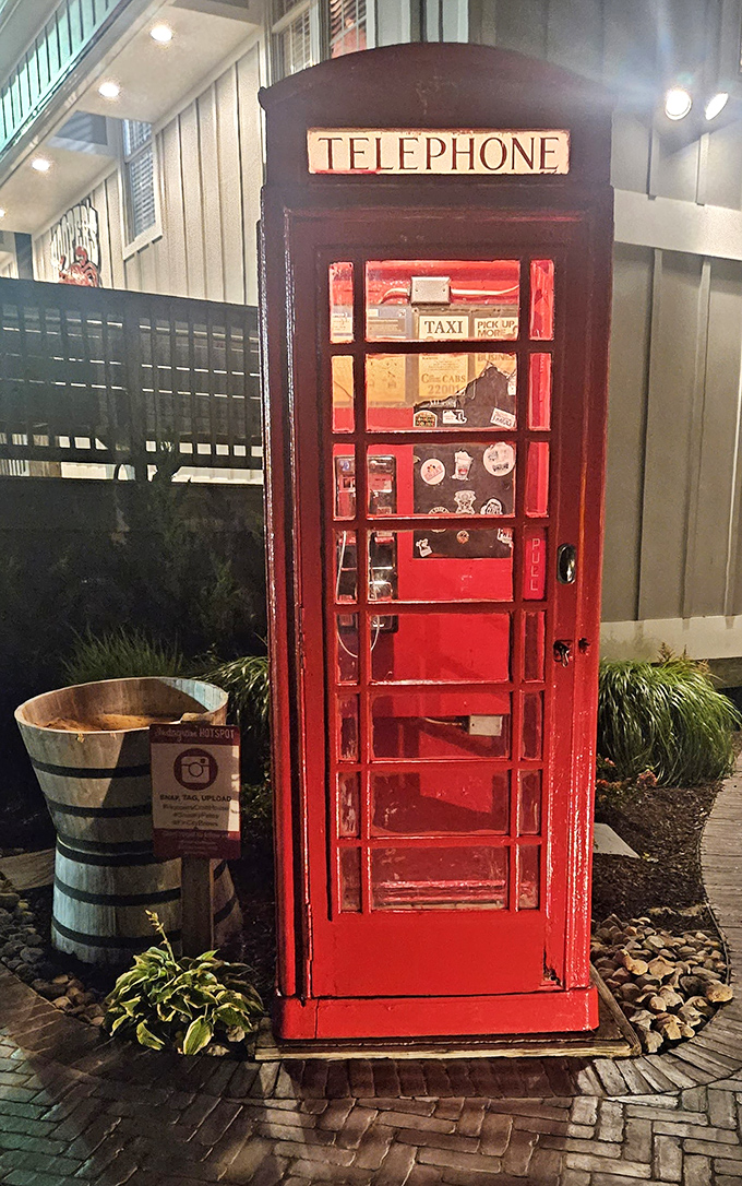 A British phone booth in Maryland? It's exactly this kind of quirky charm that separates Hooper's from chain restaurants.