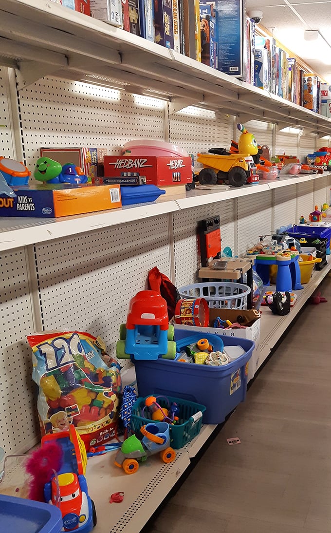 Toy paradise! Where childhood dreams come in plastic, and parents' wallets don't have nightmares about retail prices.