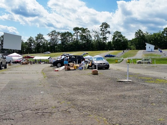 The weekend flea market transforms the Circle Drive-In grounds into a treasure hunter's paradise, where one person's past becomes another's future.