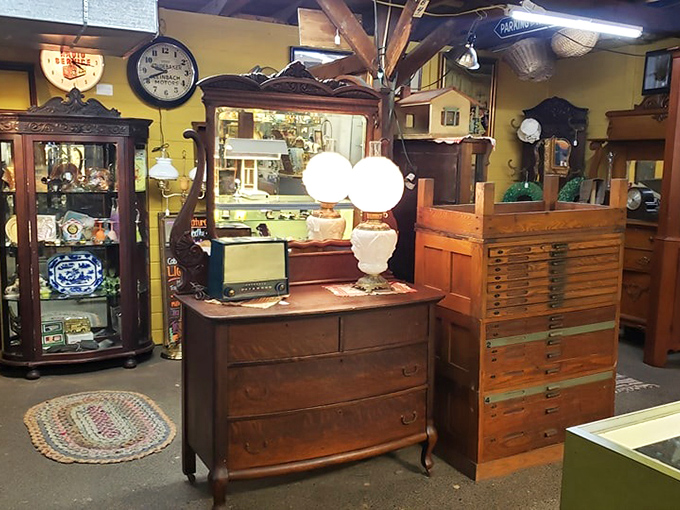 Furniture with stories to tell. That dresser probably witnessed more family history than your last three Thanksgiving dinners combined.