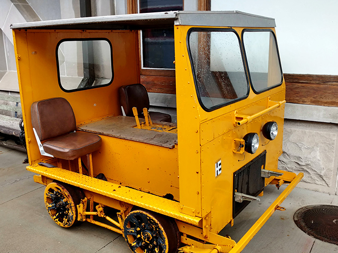 This cheerful yellow rail speeder looks like something Wes Anderson would drive if he were a track inspector in the 1950s.