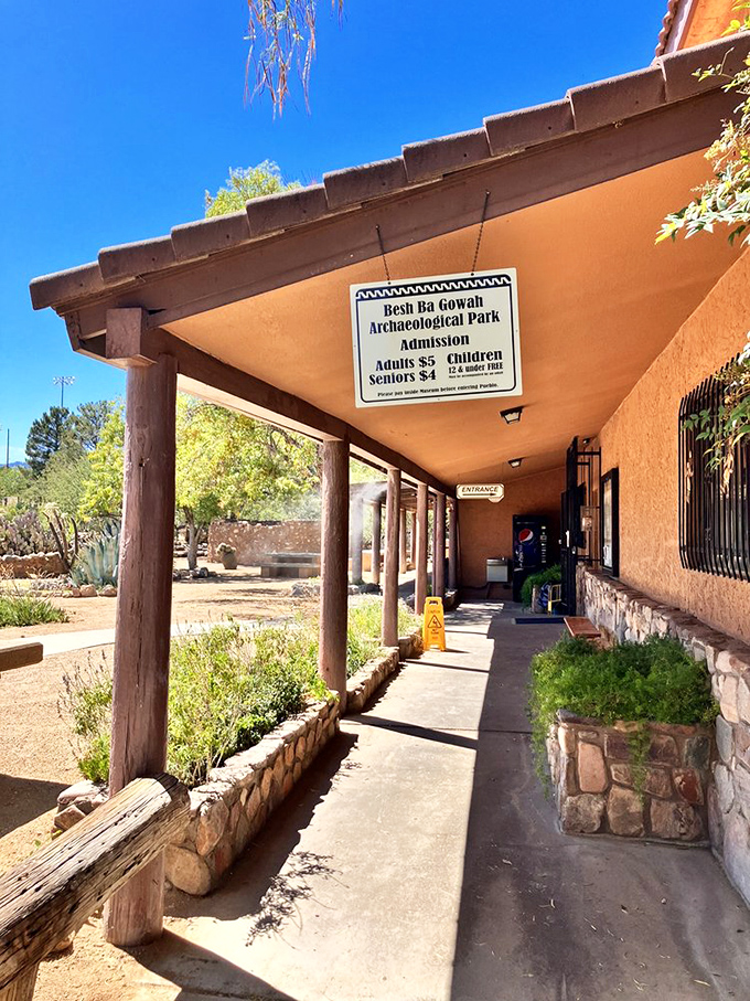 The visitor center welcomes you with southwestern charm and the promise of air conditioning&mdash;a luxury the Salado never knew.