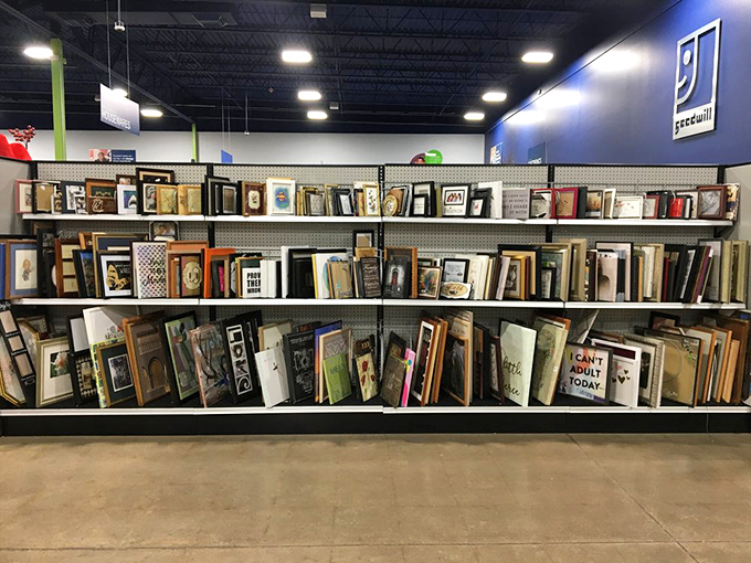 Frame-a-palooza! An entire wall dedicated to the art of displaying art, from minimalist modern to ornately baroque.