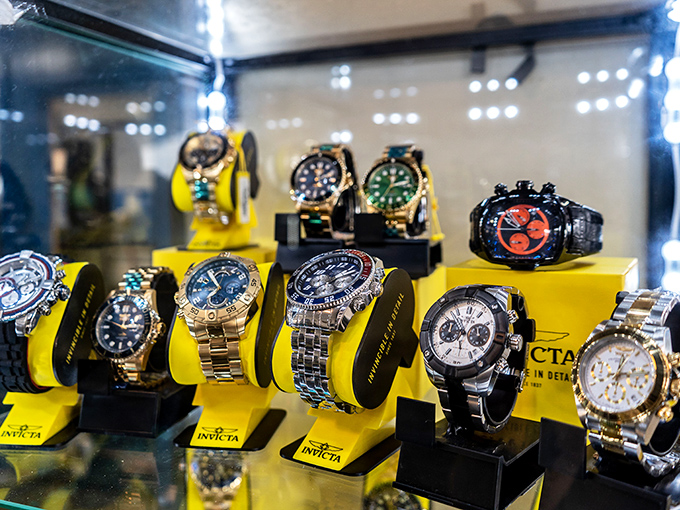 Timepiece treasures await the discerning collector &ndash; luxury watches gleam under display lights, each one telling more than just the time.
