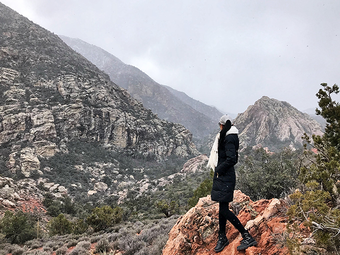 Winter brings a different palette to the desert canvas. Sometimes the best views come when you're bundled up like a human burrito.