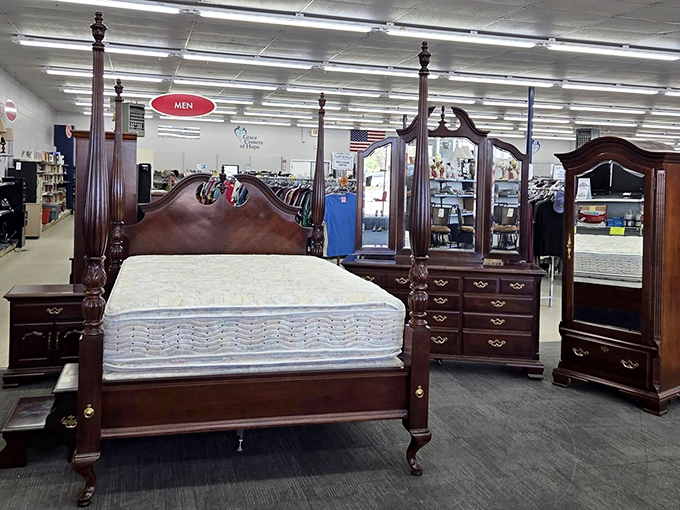 A bedroom set fit for royalty, or at least someone who wants to feel like royalty without the royal price tag.