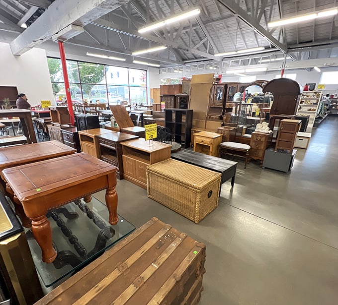 Solid wood furniture stands at attention like soldiers of sustainability, each piece carrying the patina of history and ready for its next chapter.