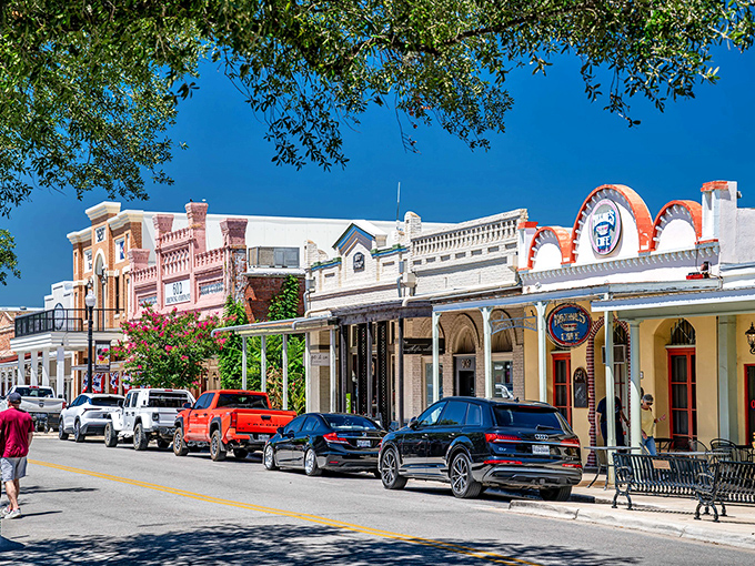 Bastrop's storefronts offer a vibrant Texas history, where even the most camera-shy visitor can't resist snapping a photo.