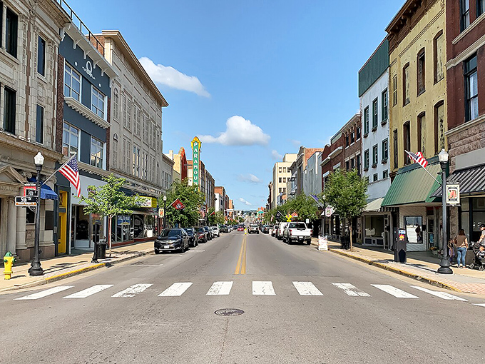 Bristol's wide main street invites leisurely exploration of its perfectly preserved downtown treasures.