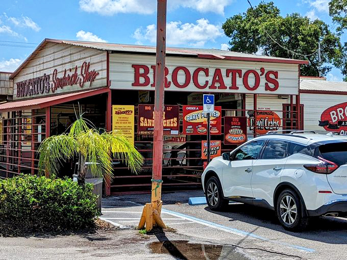 Weathered wood and vintage charm - Brocato's wears its history like a badge of honor.